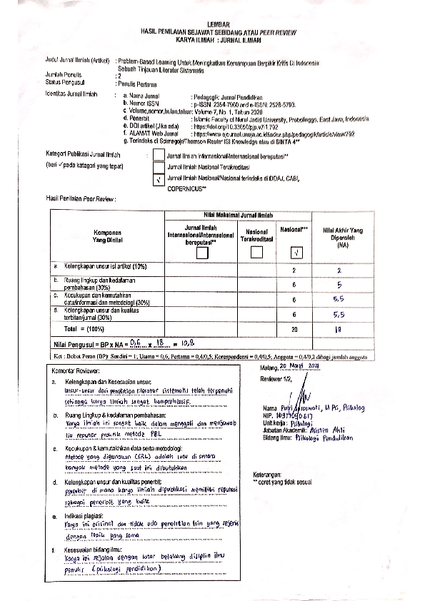 (PDF) Problem-Based Learning To Improve Critical Thinking Ability In ...