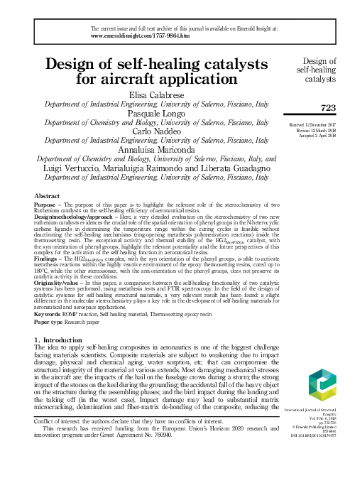 (PDF) Design of self-healing catalysts for aircraft application