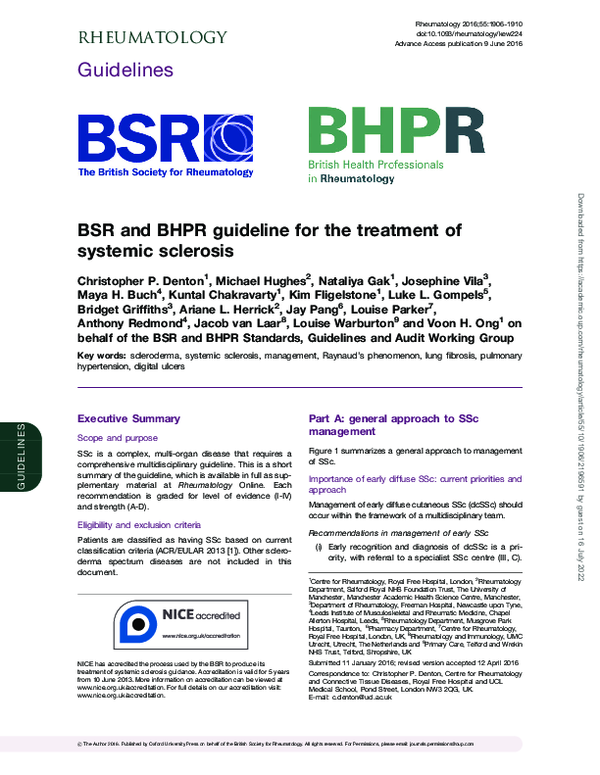 (PDF) BSR and BHPR guideline for the treatment of systemic sclerosis