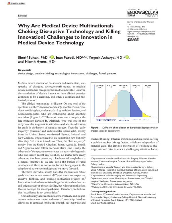 (PDF) Why Are Medical Device Multinationals Choking Disruptive Technology and Killing Innovation ...