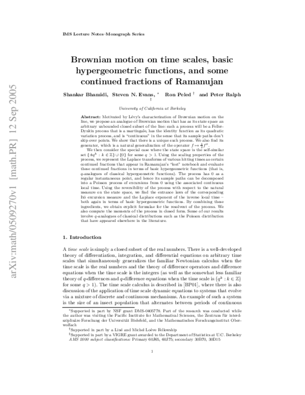(PDF) IMS Lecture Notes-Monograph Series