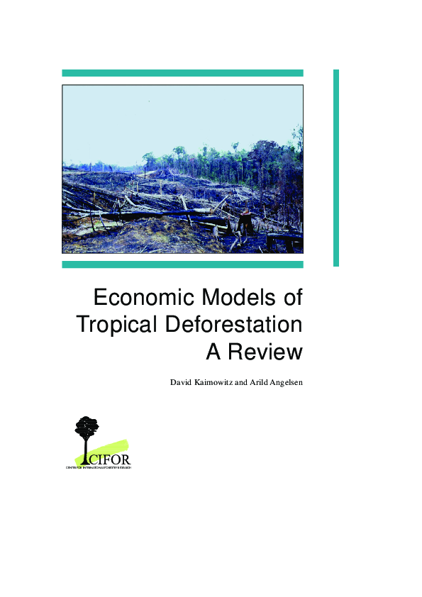 (PDF) Economic models of tropical deforestation: a review | David ...