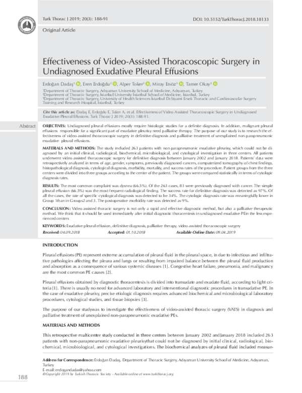 (PDF) Effectiveness of Video-Assisted Thoracoscopic Surgery in ...