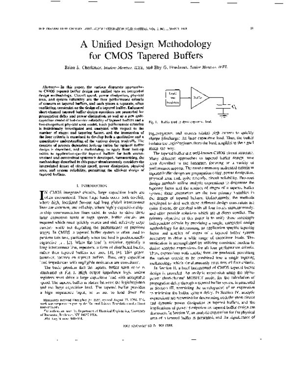 (PDF) A unified design methodology for CMOS tapered buffers
