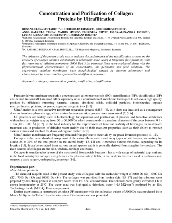 (PDF) Concentration and purification of collagen proteins by ...