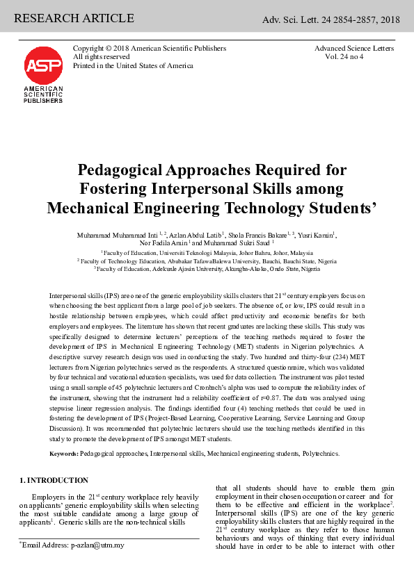 Pdf Enhancing Employability In Technical And Vocational Education