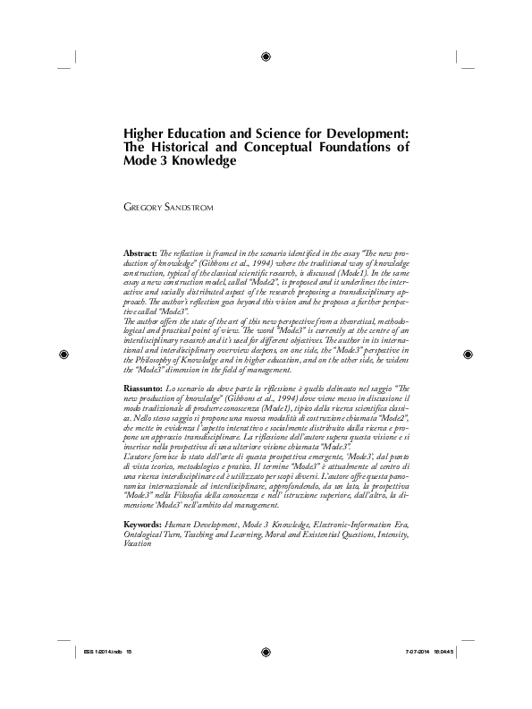 (PDF) Higher Education and Science for Development: The Historical and ...