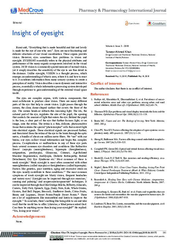 (PDF) Insight of eyesight