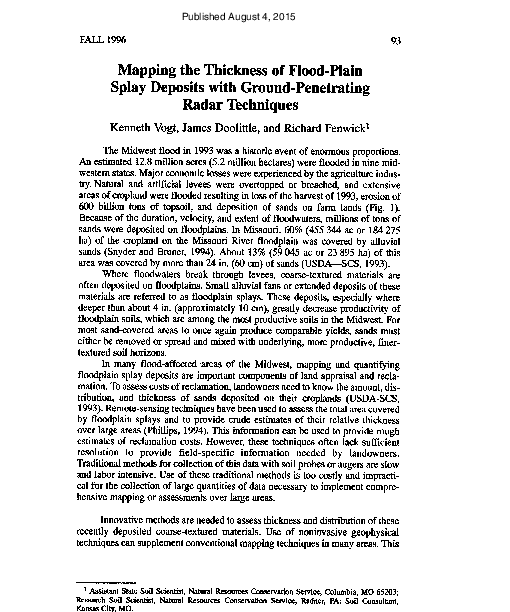 (PDF) Mapping the Thickness of Flood-Plain Splay Deposits with Ground-Penetrating Radar ...