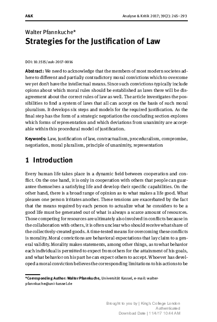 (PDF) Strategies for the Justification of Law