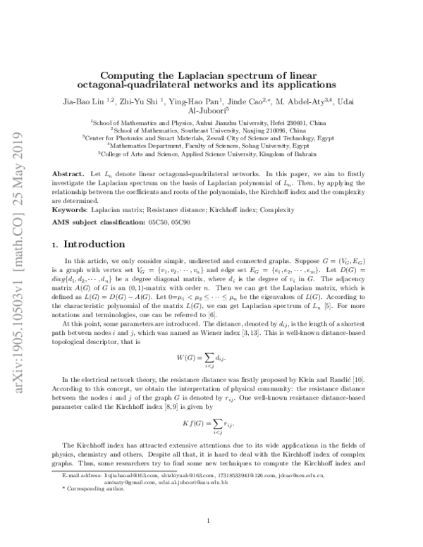 (PDF) Computing the Laplacian Spectrum of Linear Octagonal ...