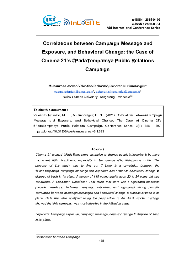(PDF) Correlations between Campaign Message and Exposure, and ...