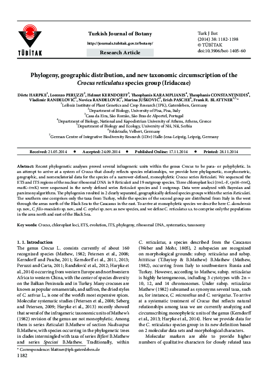 (PDF) Phylogeny, geographic distribution, and new taxonomic ...
