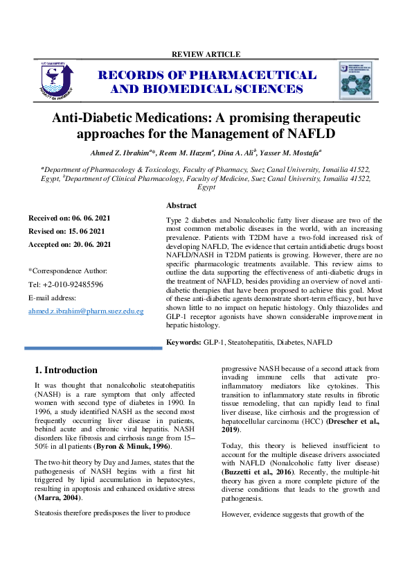 (PDF) Anti-Diabetic Medications: A promising therapeutic approaches for ...