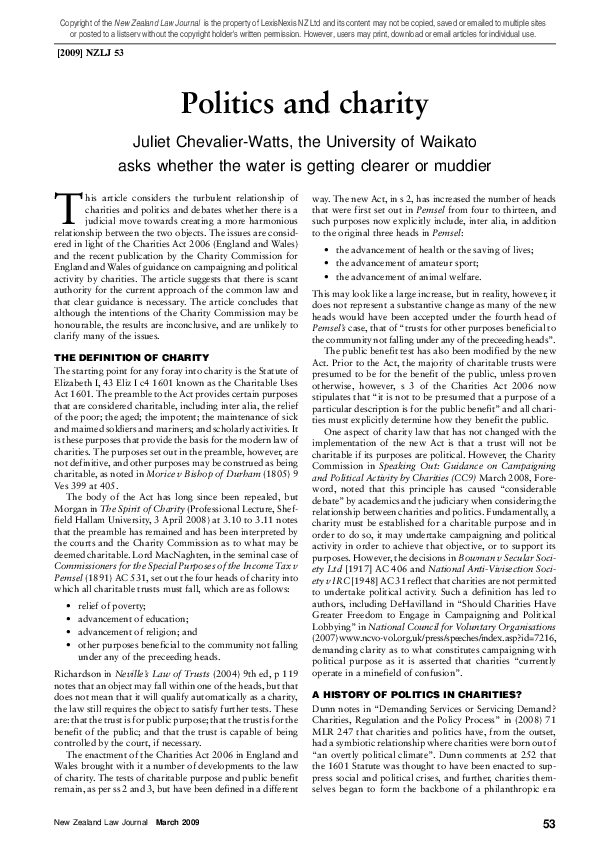 (PDF) Politics and Charity | Juliet Chevalier-Watts - Academia.edu