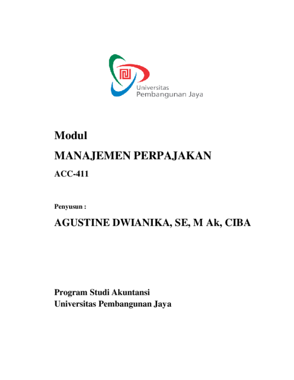 (PDF) GBPP ACC 411 Modul ACC 411 Manajemen Perpajakan (PDF) GBPP ACC 411 Modul ACC 411 Manajemen Perpajakan