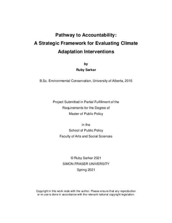 (PDF) Pathway to Accountability a Strategic Framework for Evaluating ...