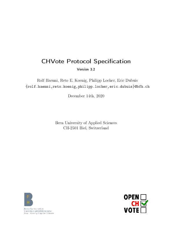 (PDF) Chvote Protocol Specification