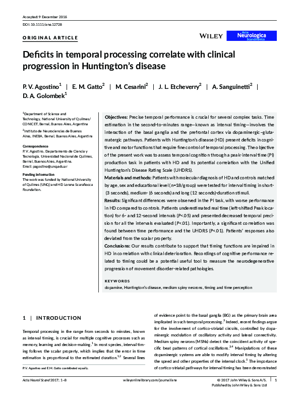 (PDF) Deficits in temporal processing correlate with clinical ...