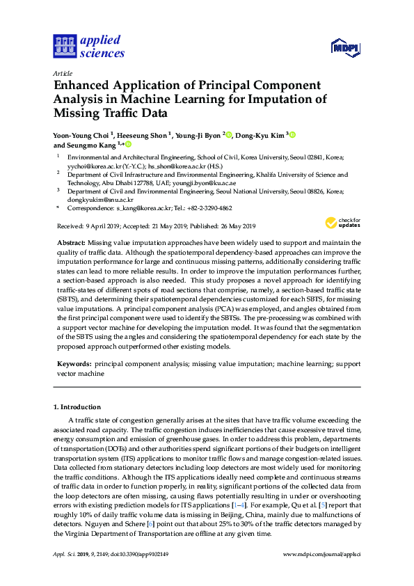 (PDF) Enhanced Application of Principal Component Analysis in Machine Learning for Imputation of ...