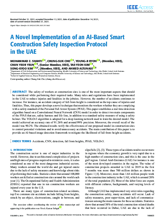 (PDF) A Novel Implementation of an AI-Based Smart Construction Safety ...
