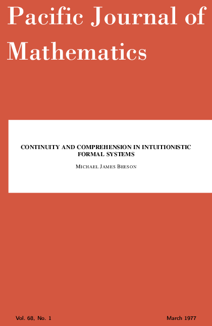 (PDF) Continuity and comprehension in intuitionistic formal systems ...