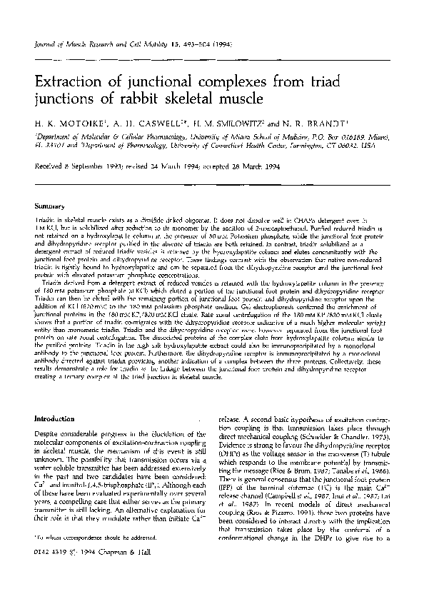 (PDF) Extraction of junctional complexes from triad junctions of rabbit ...