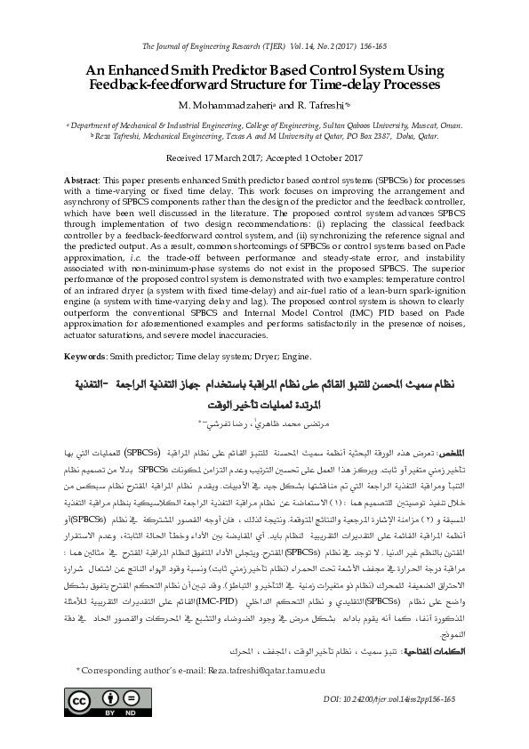 (PDF) An Enhanced Smith Predictor Based Control System Using Feedback-feedforward Structure for ...