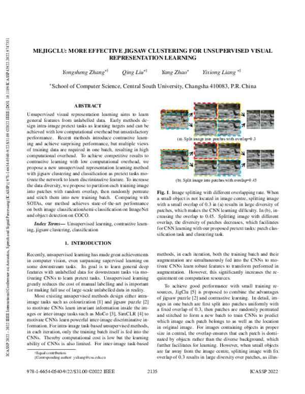 (PDF) MEJIGCLU: More Effective Jigsaw Clustering For Unsupervised Visual Representation Learning ...