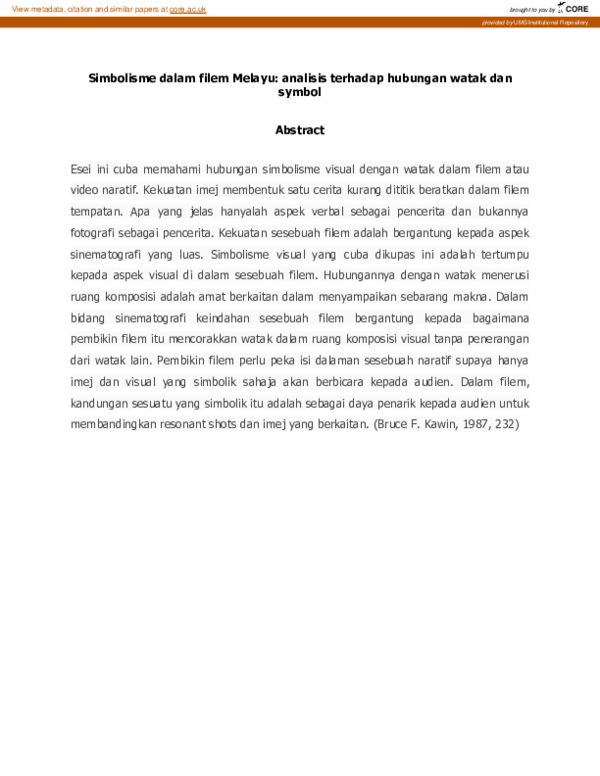 (PDF) Simbolisme dalam filem Melayu: analisis terhadap hubungan watak ...