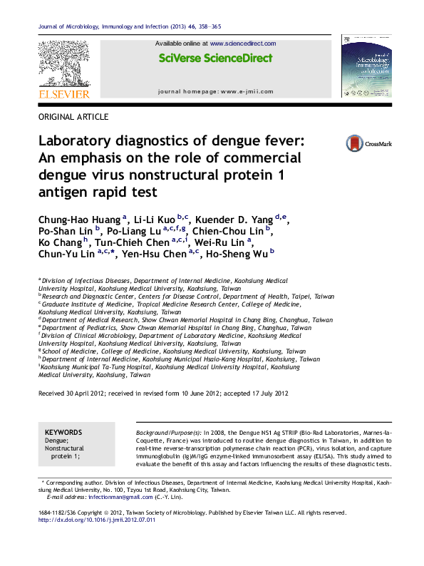 (PDF) Laboratory diagnostics of dengue fever: An emphasis on the role ...