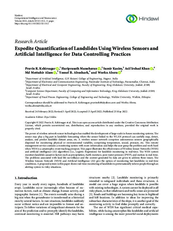 (PDF) Expedite Quantification of Landslides Using Wireless Sensors and ...