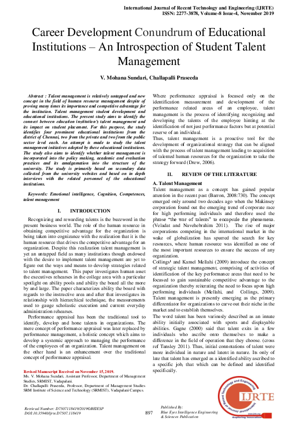 (PDF) Career Development Conundrum of Educational Institutions – An ...