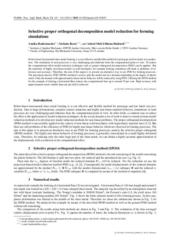 Pdf Selective Proper Orthogonal Decomposition Model Reduction For