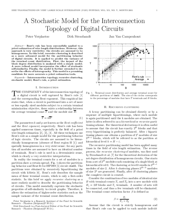 Pdf A Stochastic Model For The Interconnection Topology Of Digital
