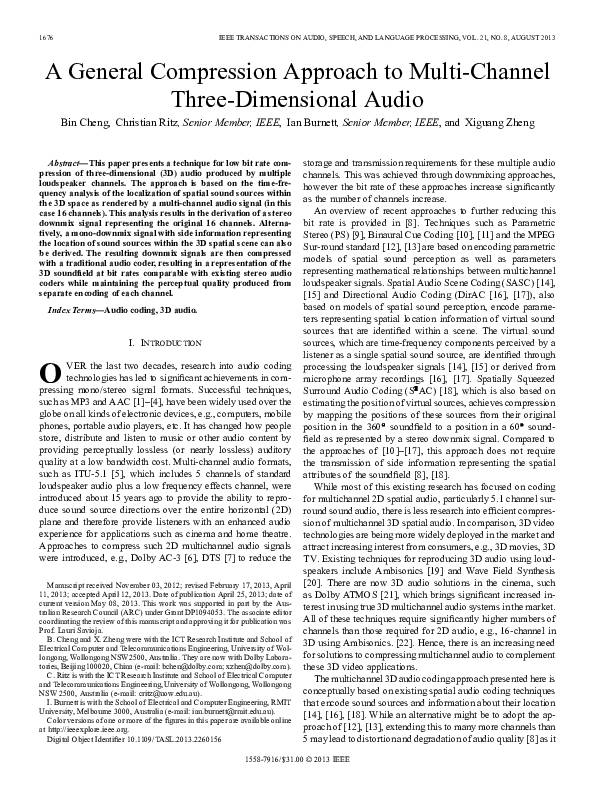 (PDF) A General Compression Approach to Multi-Channel Three-Dimensional ...