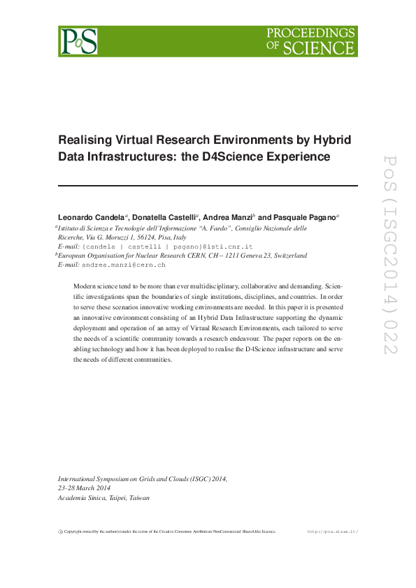 (PDF) Realising Virtual Research Environments by Hybrid Data ...