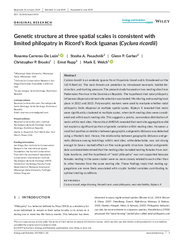 (PDF) Genetic structure at three spatial scales is consistent with ...