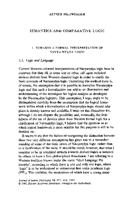 (PDF) Semantics and comparative logic (PDF) Semantics and comparative logic