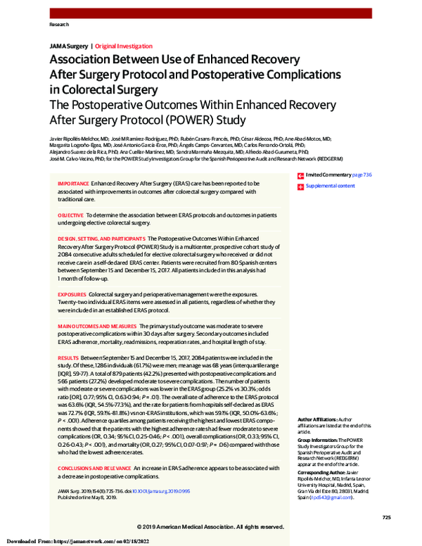 (PDF) Association Between Use of Enhanced Recovery After Surgery ...
