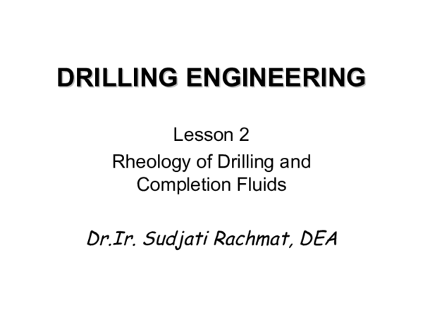 (PPT) Rheology of Drilling and Completion Fluids