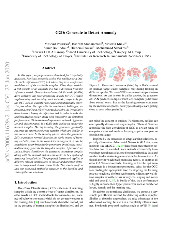(PDF) G2D: Generate to Detect Anomaly