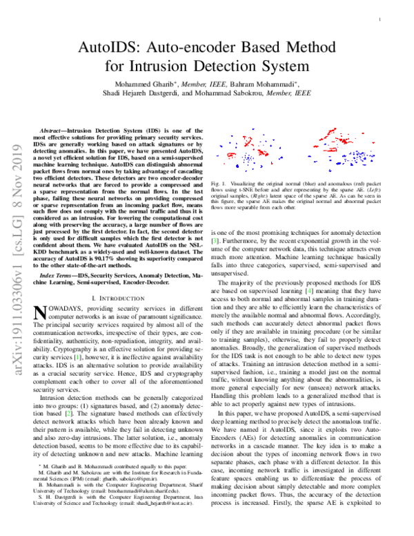 (PDF) AutoIDS: Auto-encoder Based Method for Intrusion Detection System