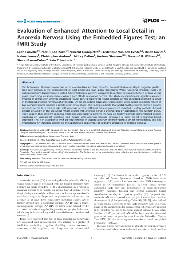 (PDF) Evaluation of Enhanced Attention to Local Detail in Anorexia ...