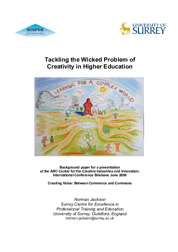 (PDF) The Wicked Problem of Creativity in Higher Education