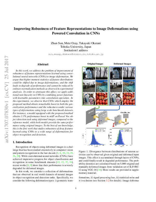 (PDF) Improving Robustness of Feature Representations to Image ...