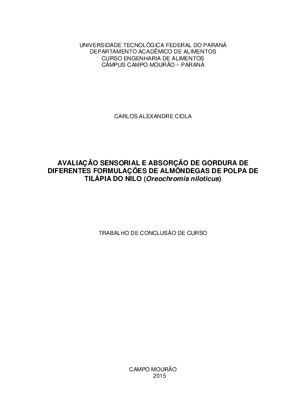 (PDF) Avaliação sensorial e absorção de gordura de diferentes ...
