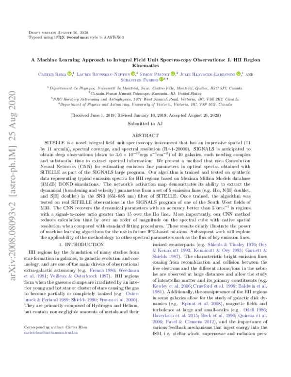 (PDF) A Machine-learning Approach to Integral Field Unit Spectroscopy ...