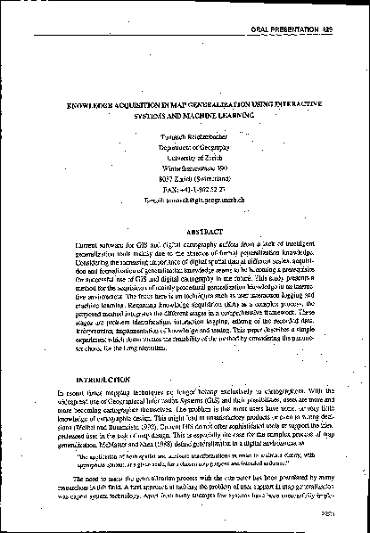 (PDF) Knowledqe Acquisition in Map Generalization Using Interactive Systems and Machine Learning ...