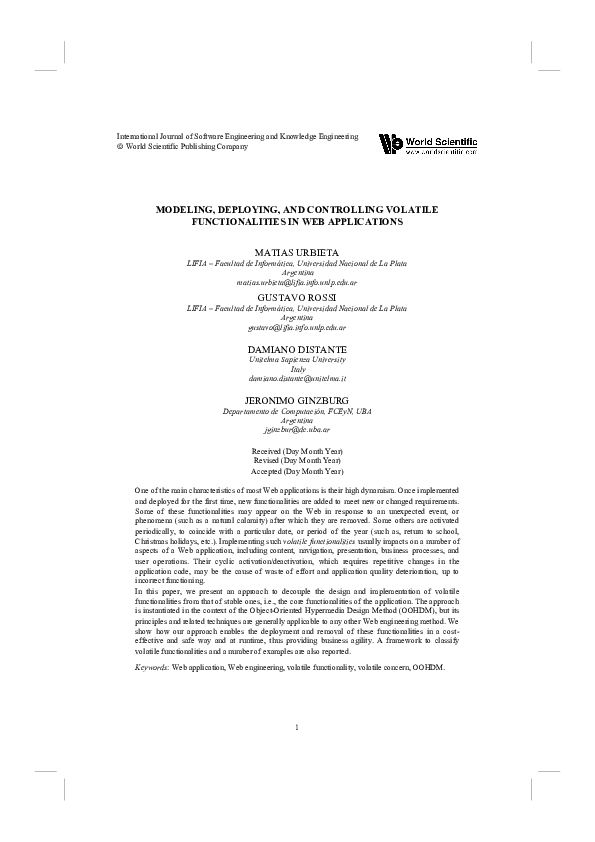 (PDF) Modeling, Deploying, and Controlling Volatile Functionalities in Web Applications ...